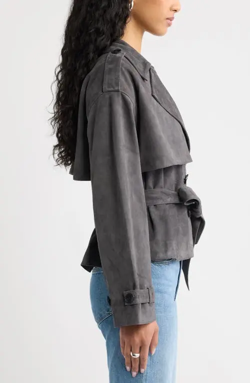 OPEN EDIT Suede Trench Jacket