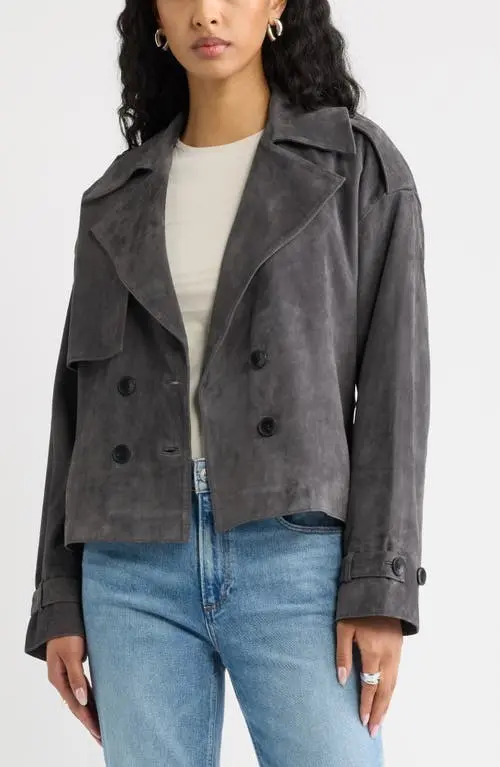 OPEN EDIT Suede Trench Jacket