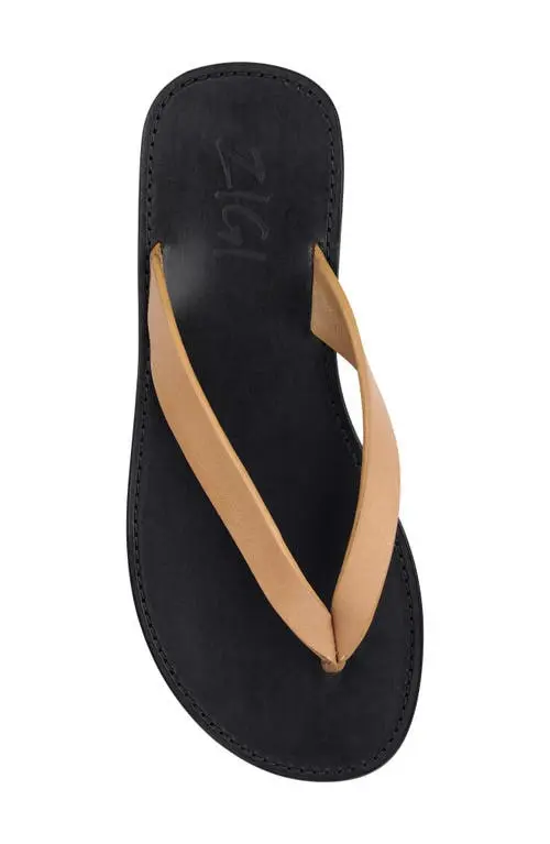ZIGI Beachtime Leather Flip Flop - Tanlt