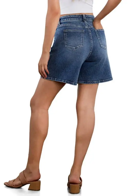 HINT OF BLU High Waisted Denim Shorts - Star Blue