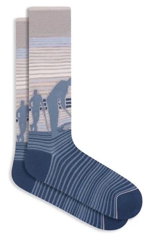 Bugatchi Golf Stripe Cotton Blend Dress Socks