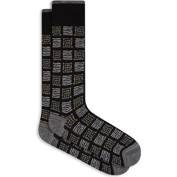 Bugatchi Check Cotton Blend Dress Socks