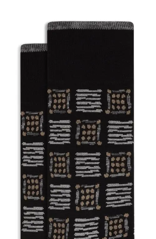 Bugatchi Check Cotton Blend Dress Socks