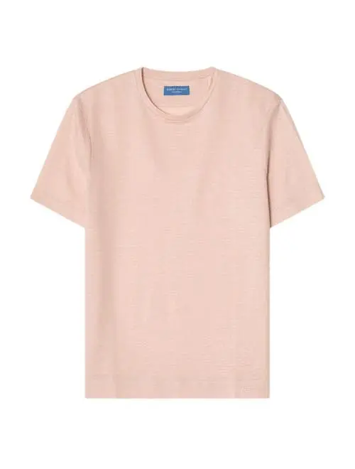 Robert Talbott Davis Pique Linen Tee - Pink