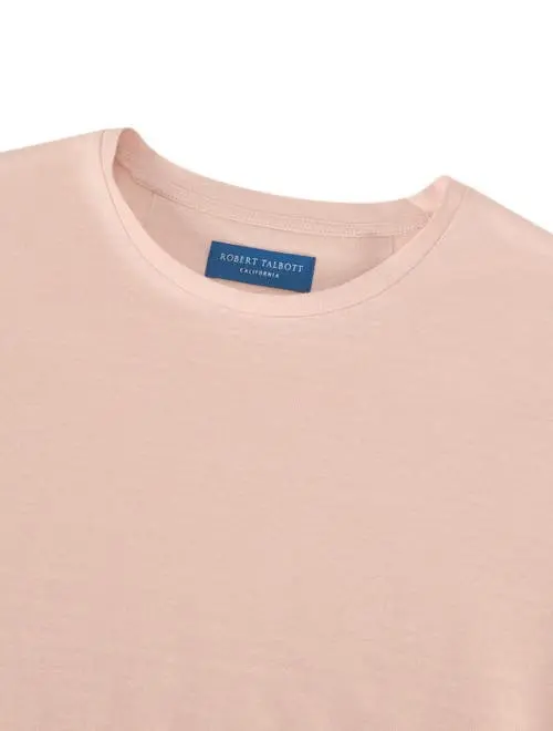Robert Talbott Davis Pique Linen Tee - Pink