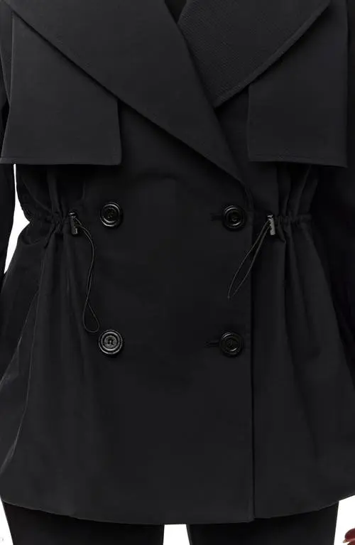 Naked Wardrobe Nylon Bubble Trench Coat - Black