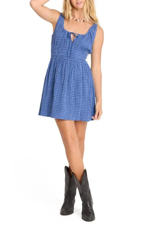 BILLABONG Twilight Dreamer Gingham Smocked Minidress