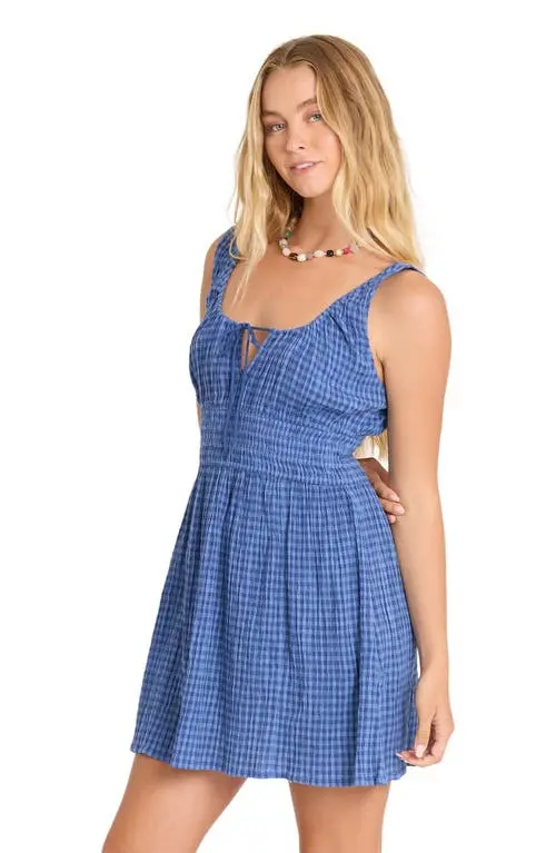 BILLABONG Twilight Dreamer Gingham Smocked Minidress