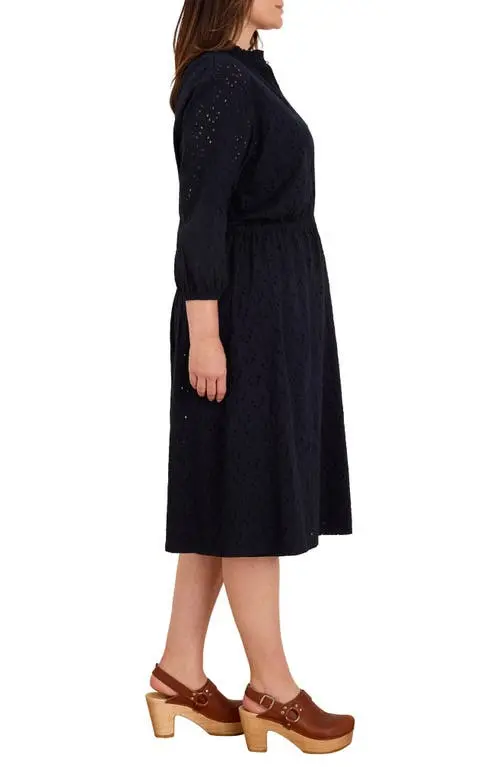 NIC+ZOE High Tea Knit Eyelet Midi Dress
