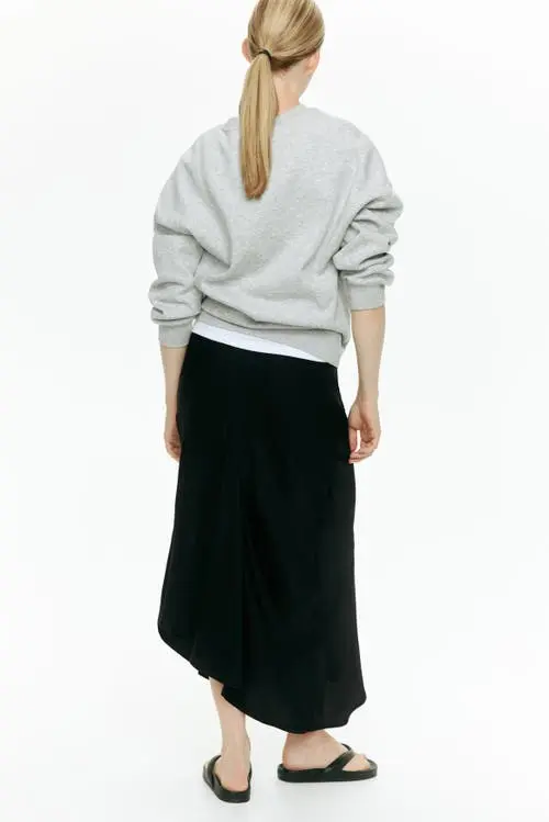 H&M Mama Asymmetric Satin Skirt - Black