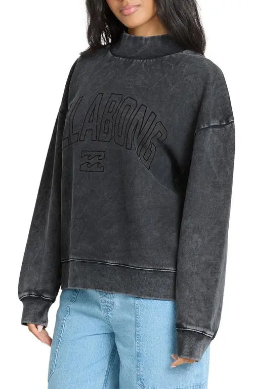 BILLABONG Sun Washed Mock Neck Graphic Sweatshirt