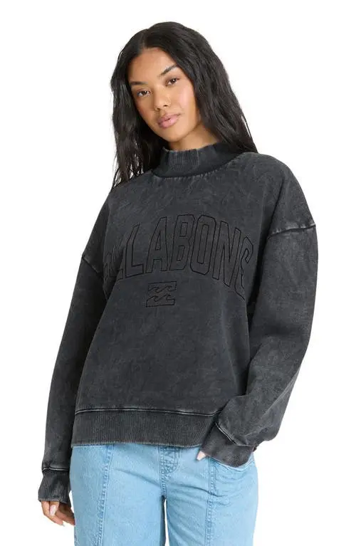 BILLABONG Sun Washed Mock Neck Graphic Sweatshirt