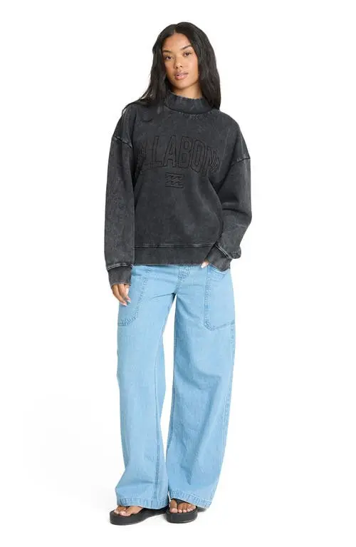 BILLABONG Sun Washed Mock Neck Graphic Sweatshirt