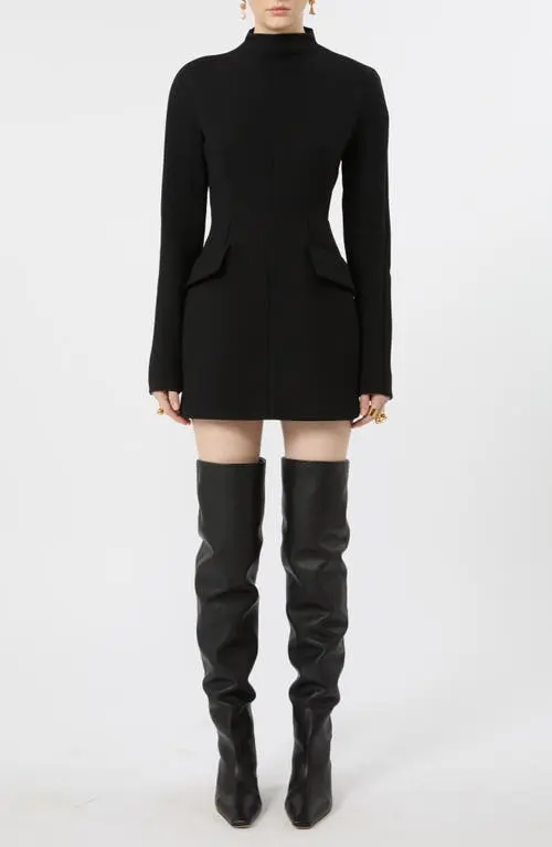 Sportmax Mock Neck Long Sleeve Minidress