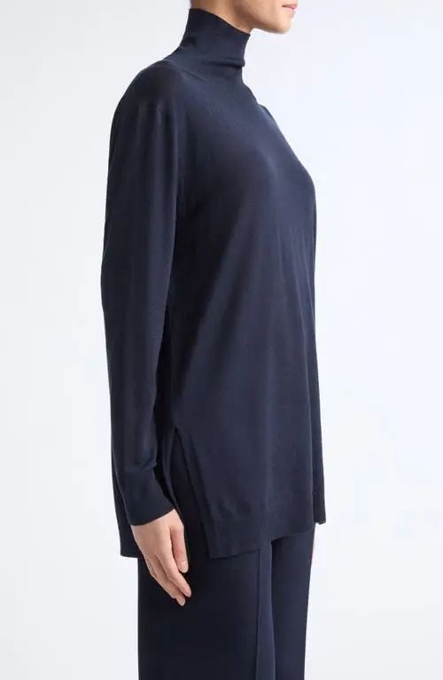 Lafayette 148 New York Fine-gauge Merino Wool Stand Collar Sweater