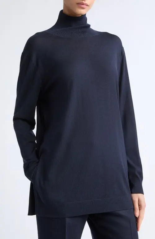 Lafayette 148 New York Fine-gauge Merino Wool Stand Collar Sweater