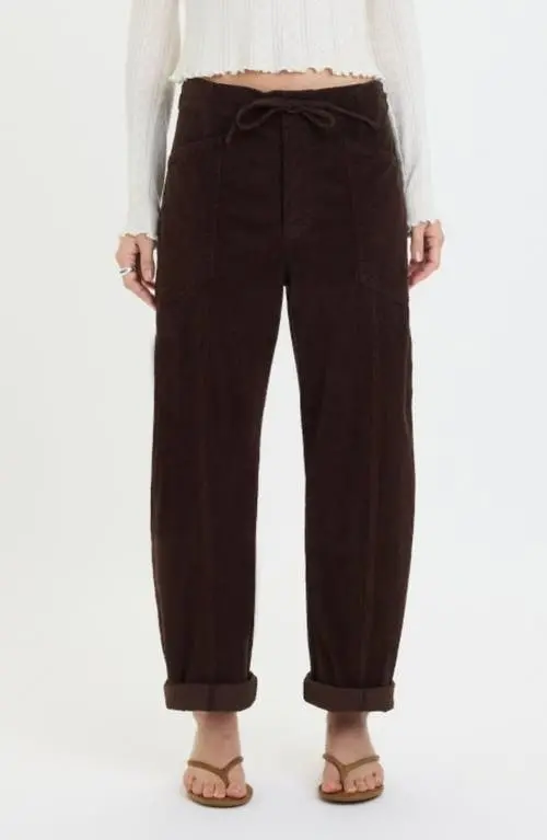DAZE Villa Drawstring Barrel Leg Pants