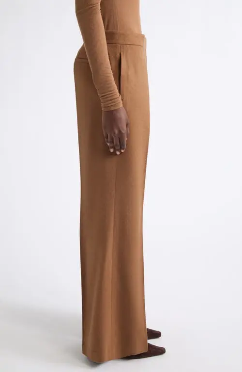 Lafayette 148 New York Camel Hair Wide Leg Pants - Vicuna