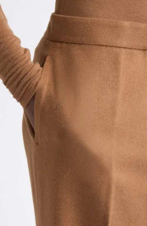 Lafayette 148 New York Camel Hair Wide Leg Pants - Vicuna