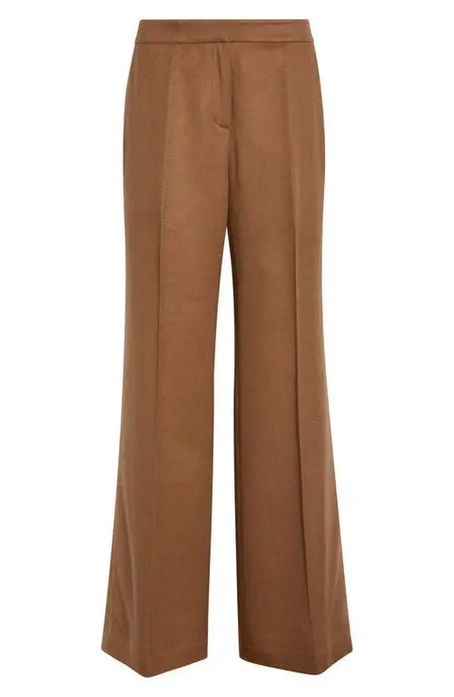 Lafayette 148 New York Camel Hair Wide Leg Pants - Vicuna