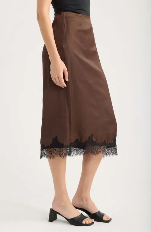 Deluc Lace Trim Midi Skirt