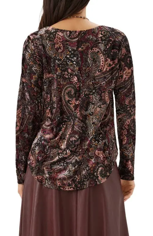 Karen Kane Velvet Burnout Shirttail Top