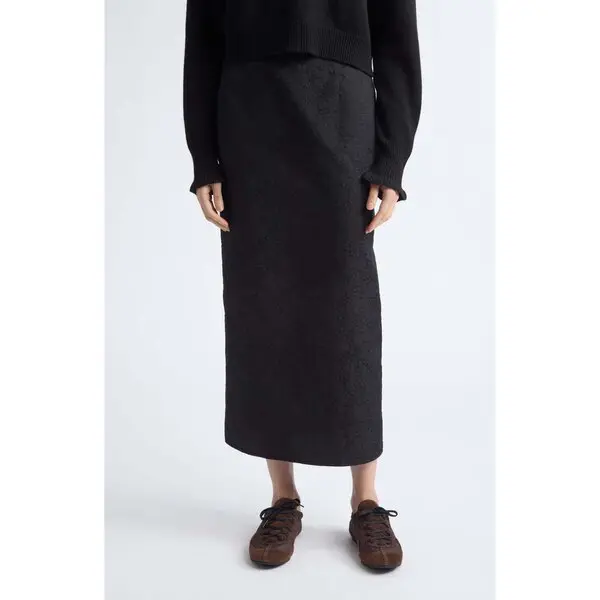 Cecilie Bahnsen Uka Cotton Blend Matelassé Skirt - Black