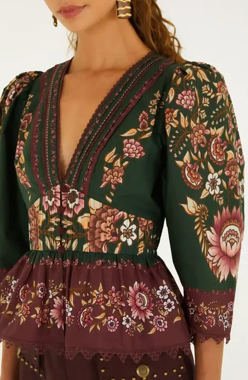 Farm Rio Daniela Floral Cotton Top