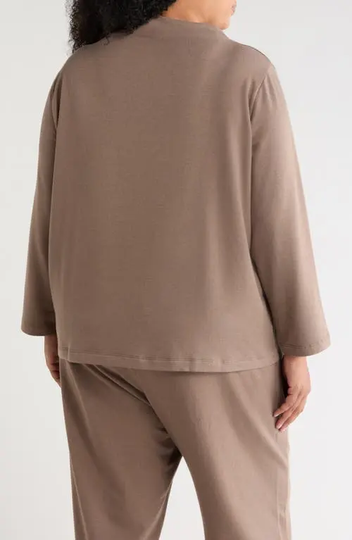 Eileen Fisher Funnel Neck Long Sleeve Top