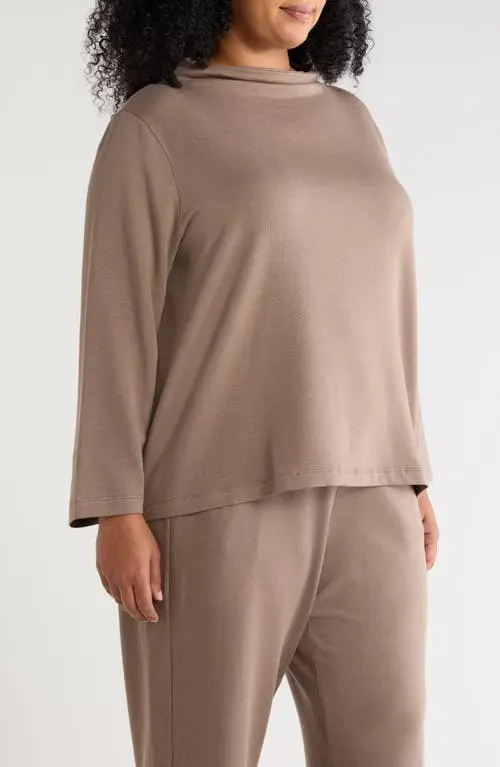 Eileen Fisher Funnel Neck Long Sleeve Top