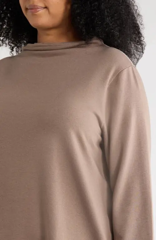 Eileen Fisher Funnel Neck Long Sleeve Top