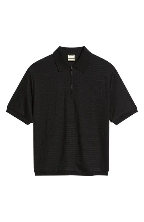 RIZORT Victor Micro Check Polo - Black
