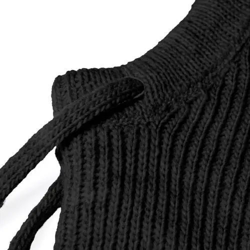 NIRVANNA DESIGNS Hand Knit Wool Balaclava With Shearling Lining - Charcoal