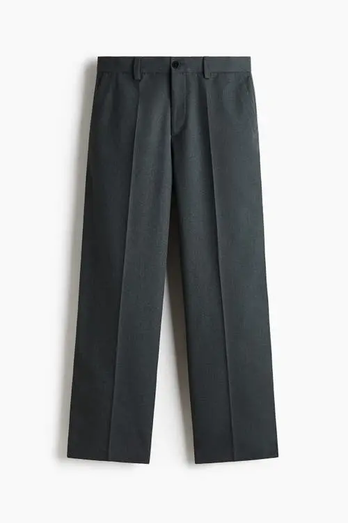 H&M Relaxed-fit Wide-leg Tailored Pants - Dark Gray