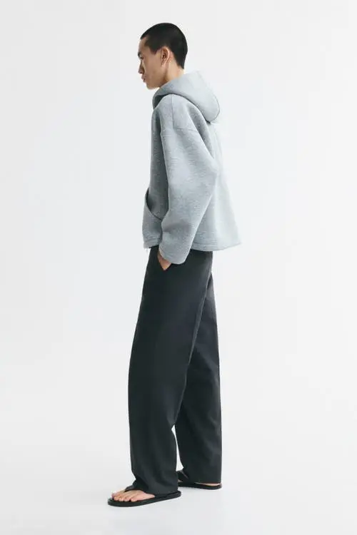 H&M Relaxed-fit Wide-leg Tailored Pants - Dark Gray