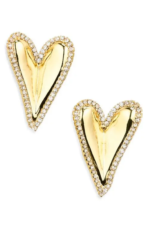MELANIA CLARA Heart Stud Earrings - Gold