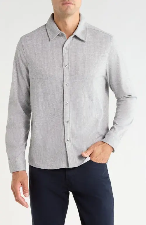 7 Diamonds Generation™ Pinstripe Double Knit Button-up Shirt - Grey