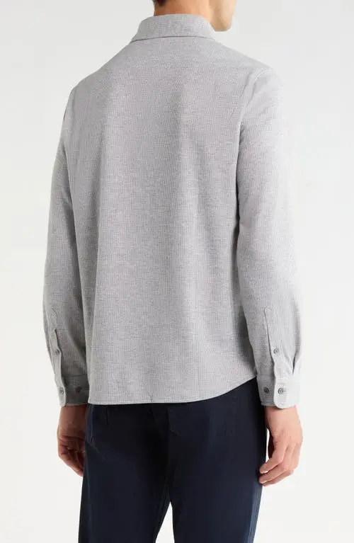7 Diamonds Generation™ Pinstripe Double Knit Button-up Shirt - Grey