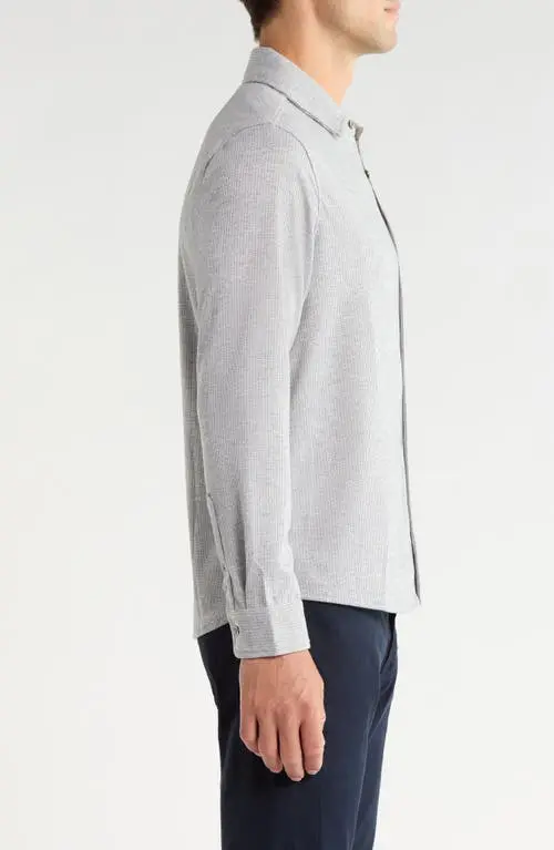 7 Diamonds Generation™ Pinstripe Double Knit Button-up Shirt - Grey