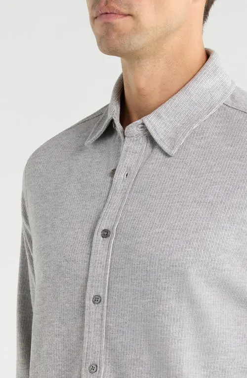 7 Diamonds Generation™ Pinstripe Double Knit Button-up Shirt - Grey