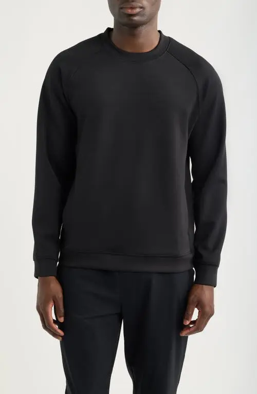 Zella Flex Double Knit Crewneck Sweatshirt - Black