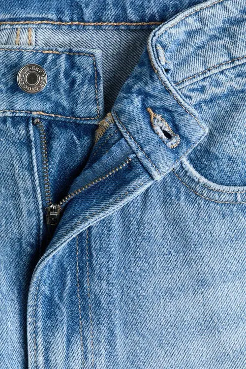 H&M Barrel-leg High-waist Jeans - Light Denim Blue