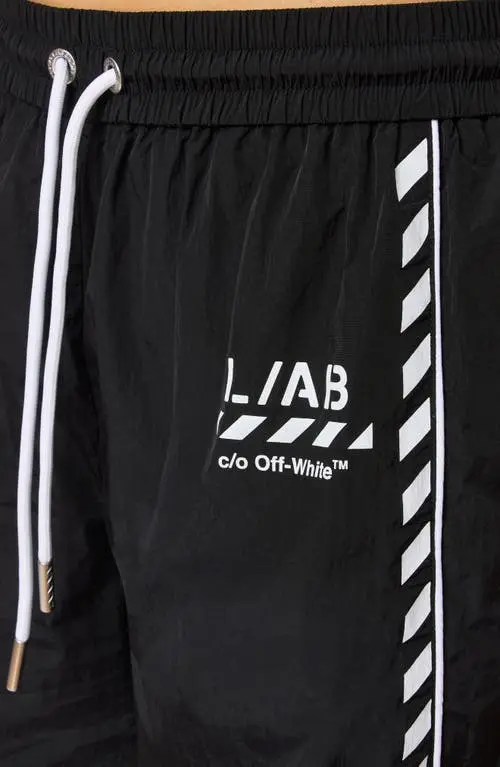 L/AB C/O OFF-WHITE Logo Side Stripe Relaxed Track Pants