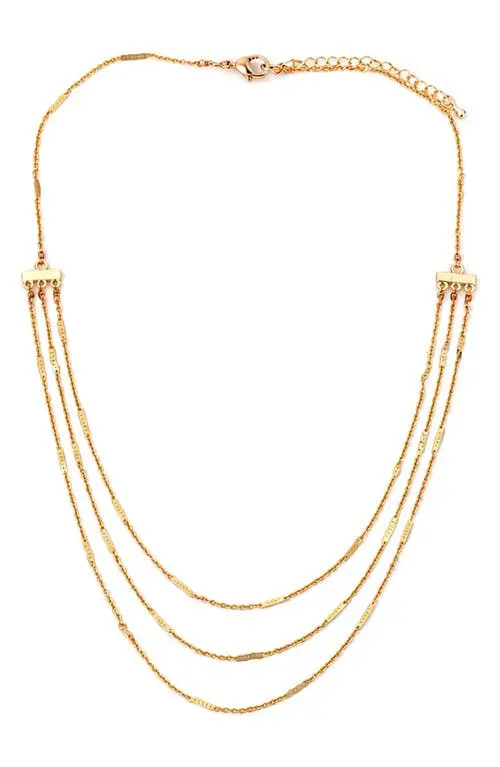 PANACEA Triple Strand Layered Chain Necklace