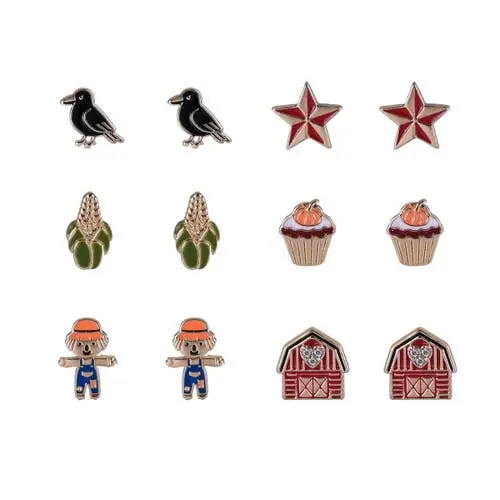 HALLMARK Farm Favorites 6-pair Stud Earring Set - Orange
