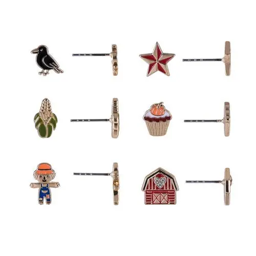 HALLMARK Farm Favorites 6-pair Stud Earring Set - Orange