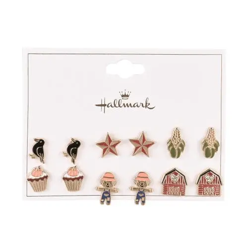 HALLMARK Farm Favorites 6-pair Stud Earring Set - Orange