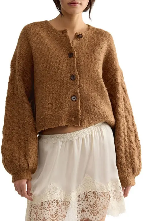 Free People Thistle Knit Cardigan - Macadmia