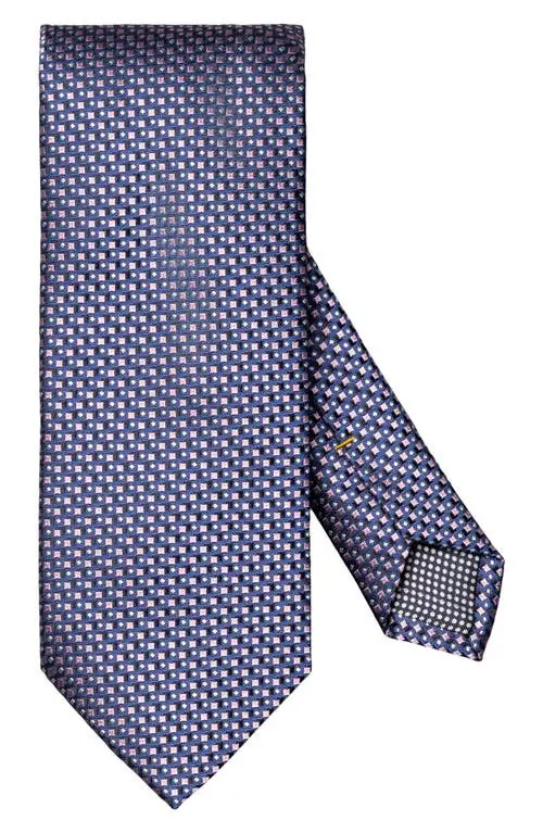 Eton Geometric Jacquard Silk Tie - Medium Pink