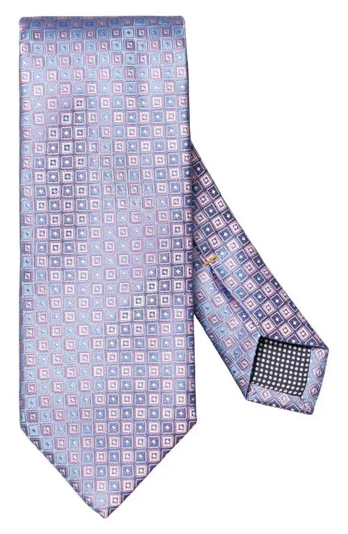 Eton Geometric Jacquard Silk Tie - Pink